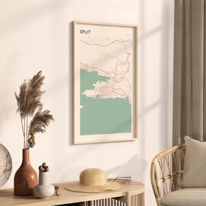 Split Map Poster, Split Print, Split Poster, Split Wall Art, Croatia, Travel Gift, Farmhouse ...