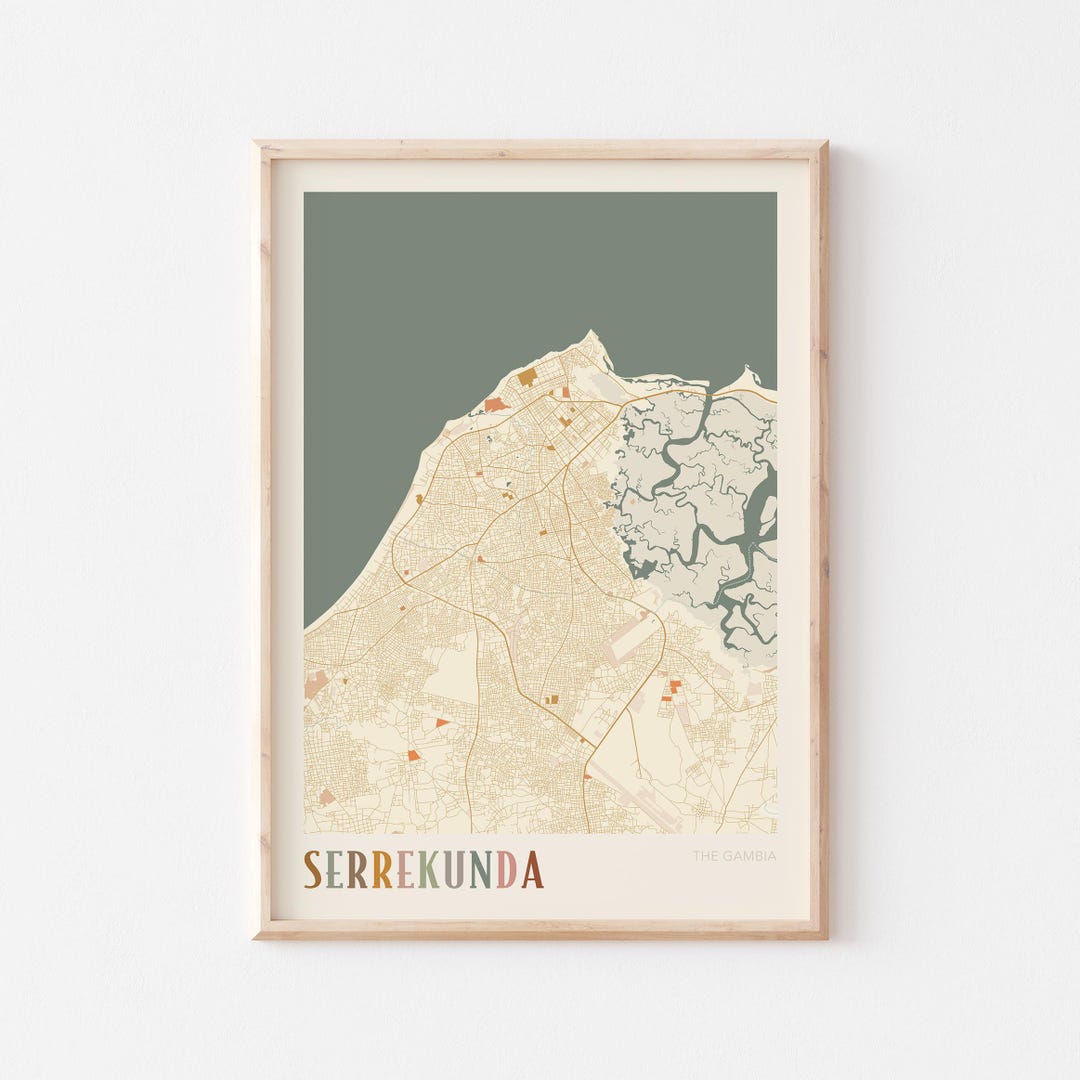 Serrekunda Map Poster, Serrekunda Print, Serrekunda Poster, Serrekunda ...
