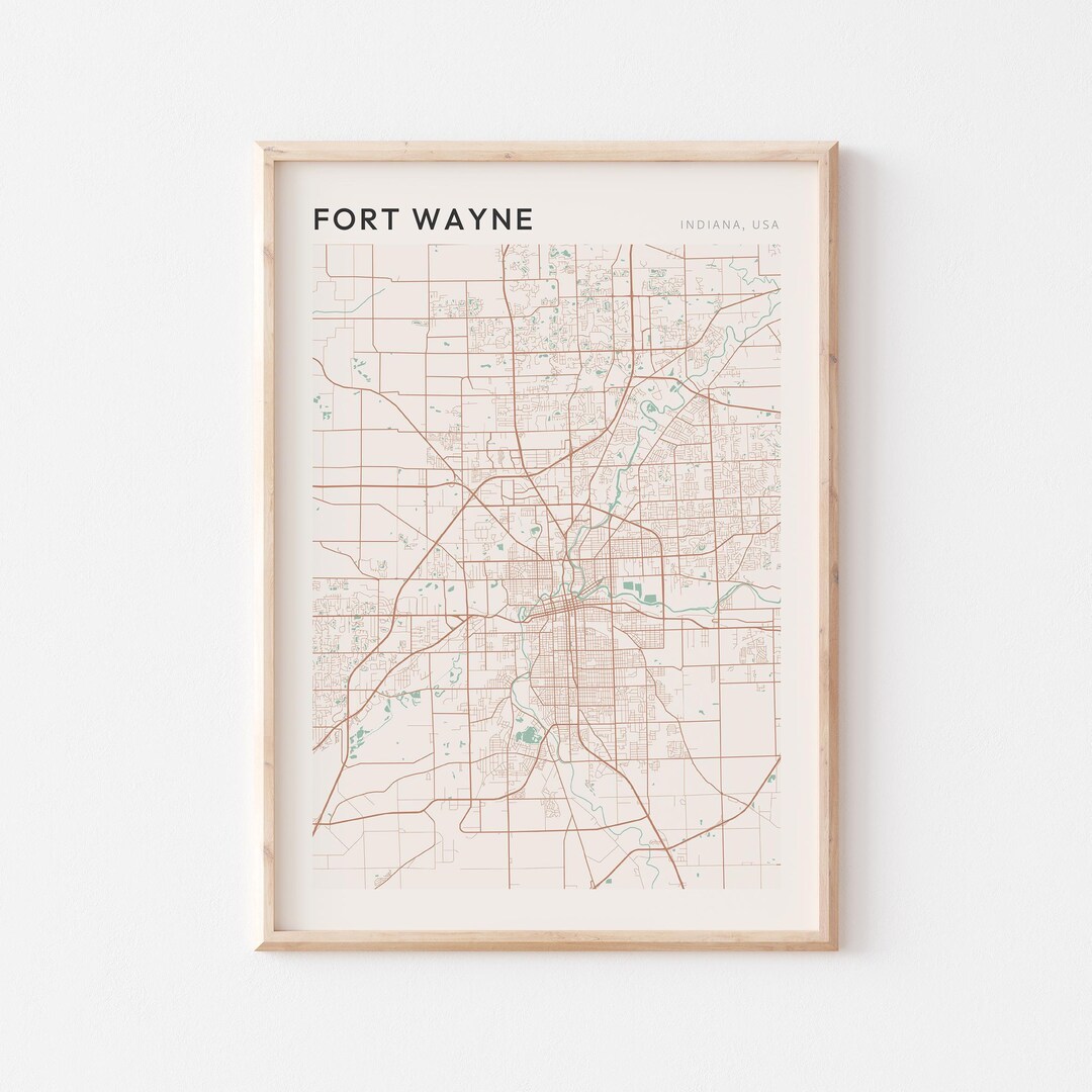 Fort Wayne Map Poster, Fort Wayne Print, Fort Wayne Poster, Fort Wayne ...