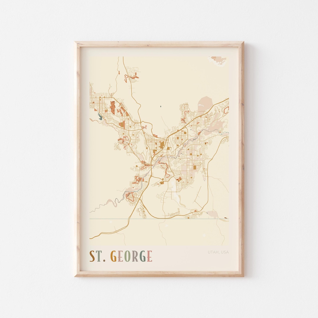 St. George Map Poster, St. George Print, St. George Poster, St. George ...