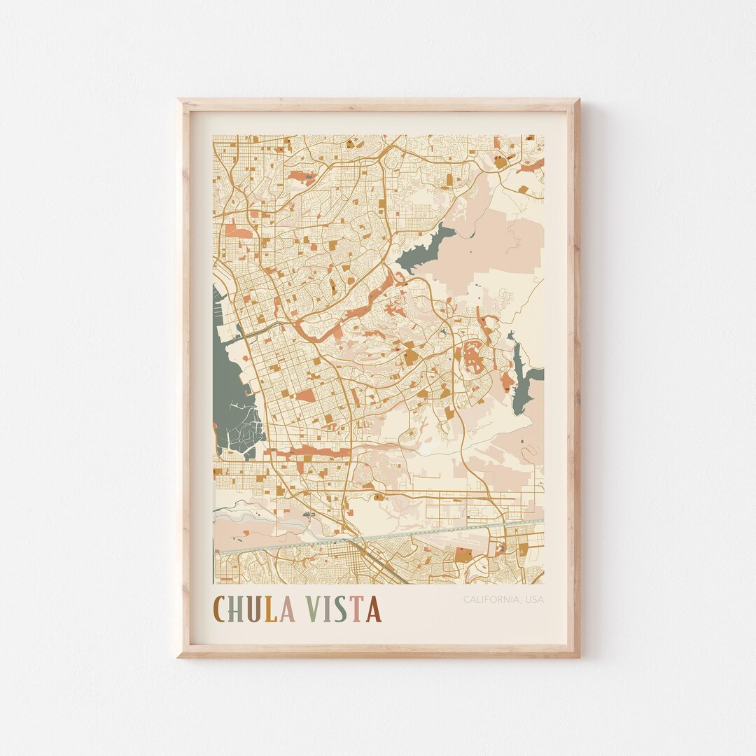 Chula Vista Map Poster, Chula Vista Print, Chula Vista Poster, Chula ...