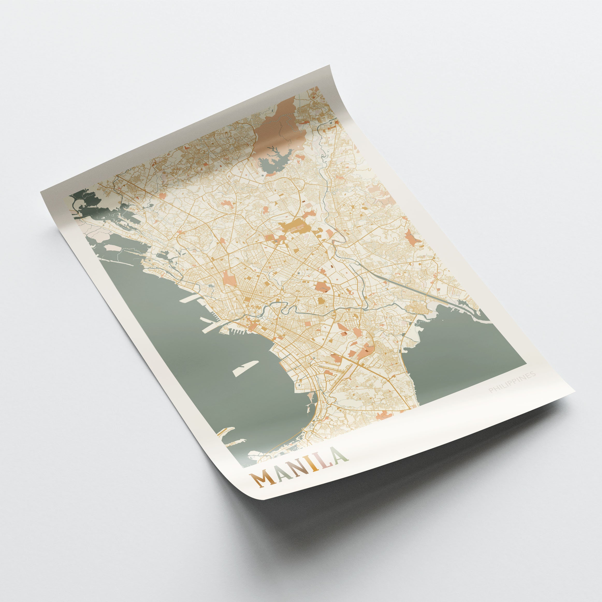 Manila Map Poster, Manila Wall Art, Manila City Map, Map of Manila ...