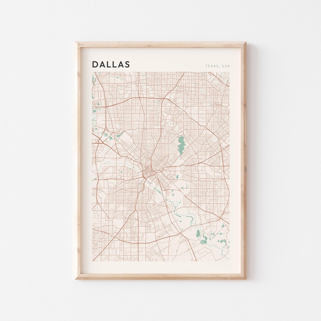 Dallas Map Poster, Dallas Poster, Dallas Print, Dallas Wall Art, Dallas ...