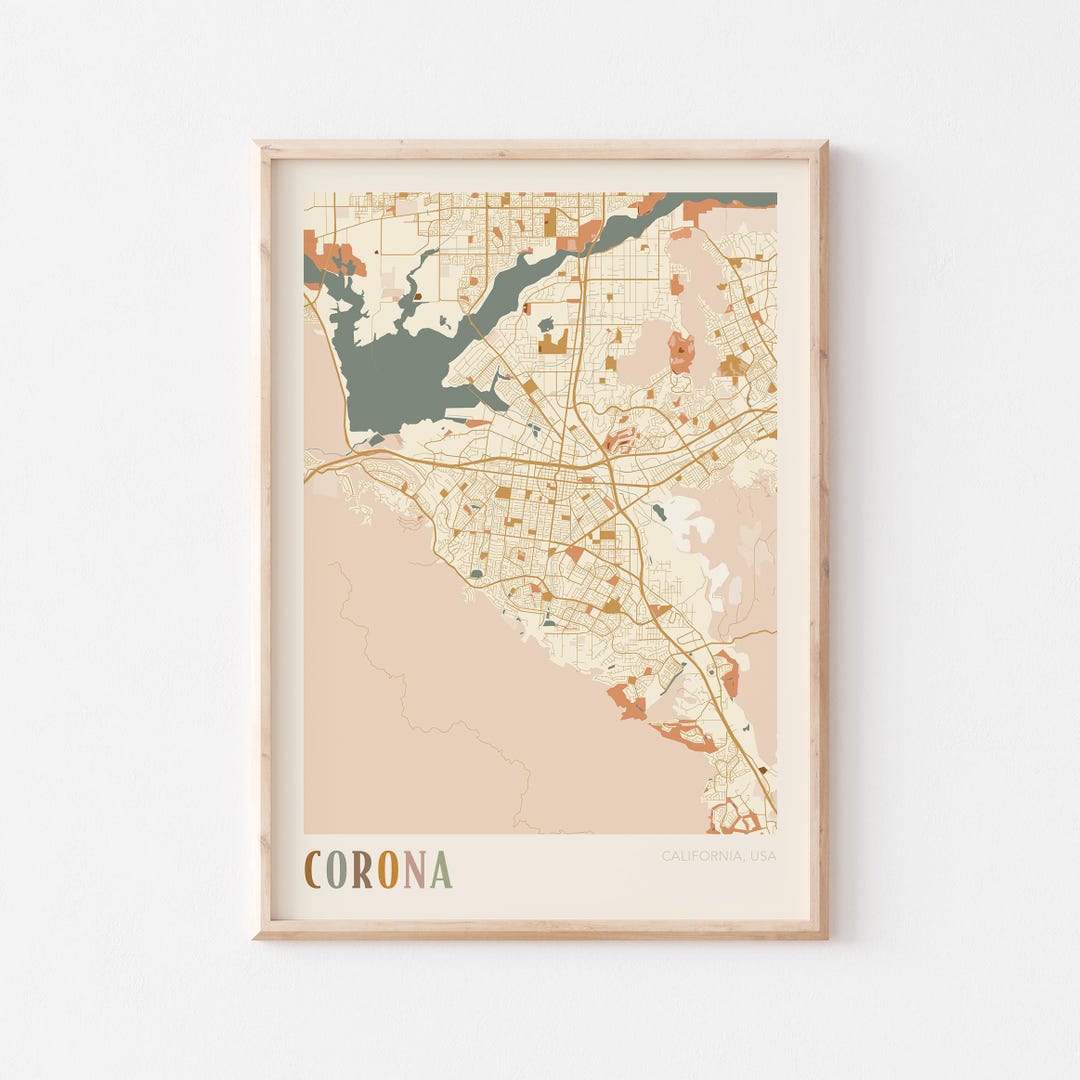 Corona Map Poster, Corona Print, Corona Poster, Corona Wall Art ...