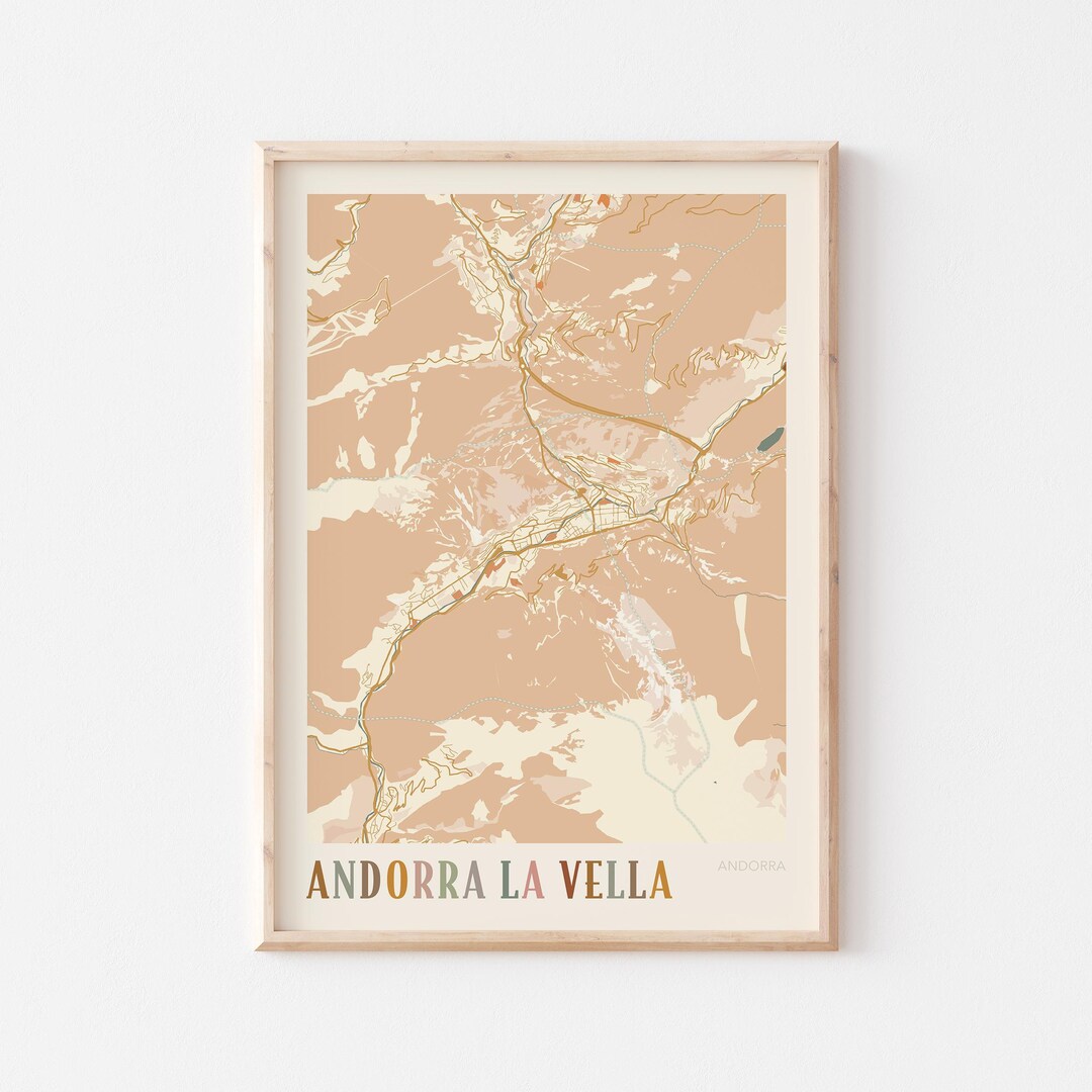 Andorra La Vella Map Poster, Andorra La Vella Print, Andorra La Vella ...
