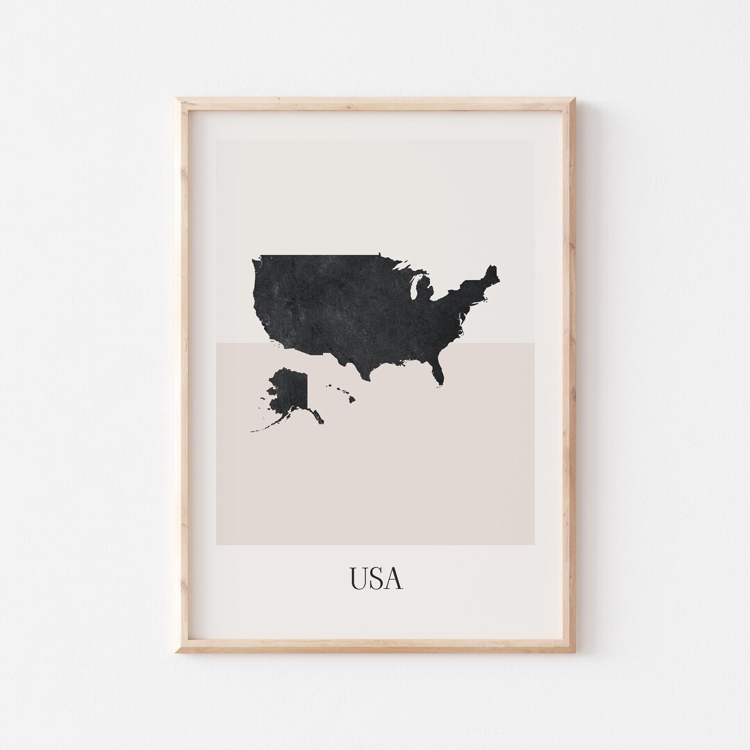 United States Map Poster, United States Print, United States Map Print ...