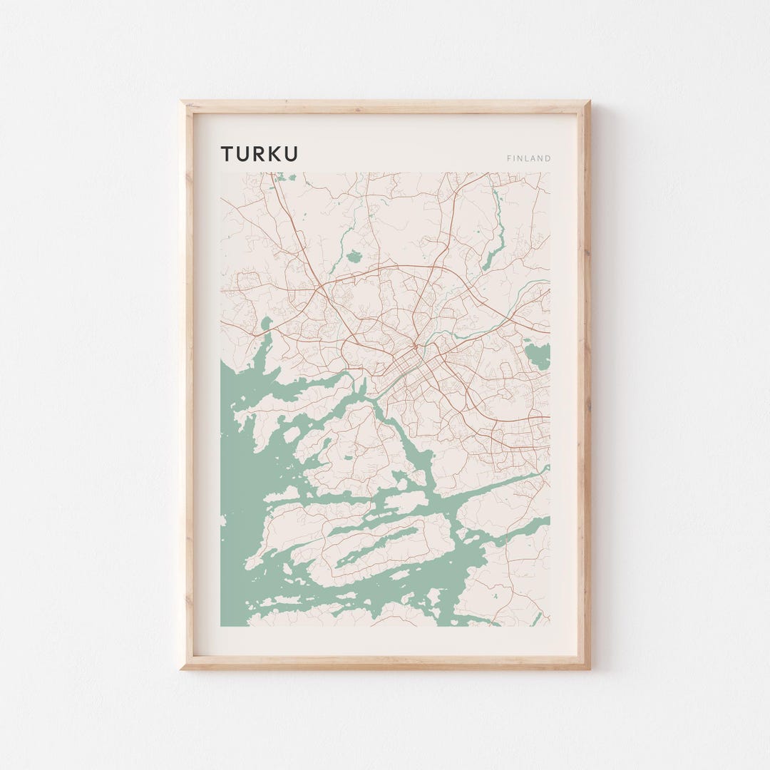 Turku Map Poster, Turku Print, Turku Poster, Turku Wall Art, Finland ...