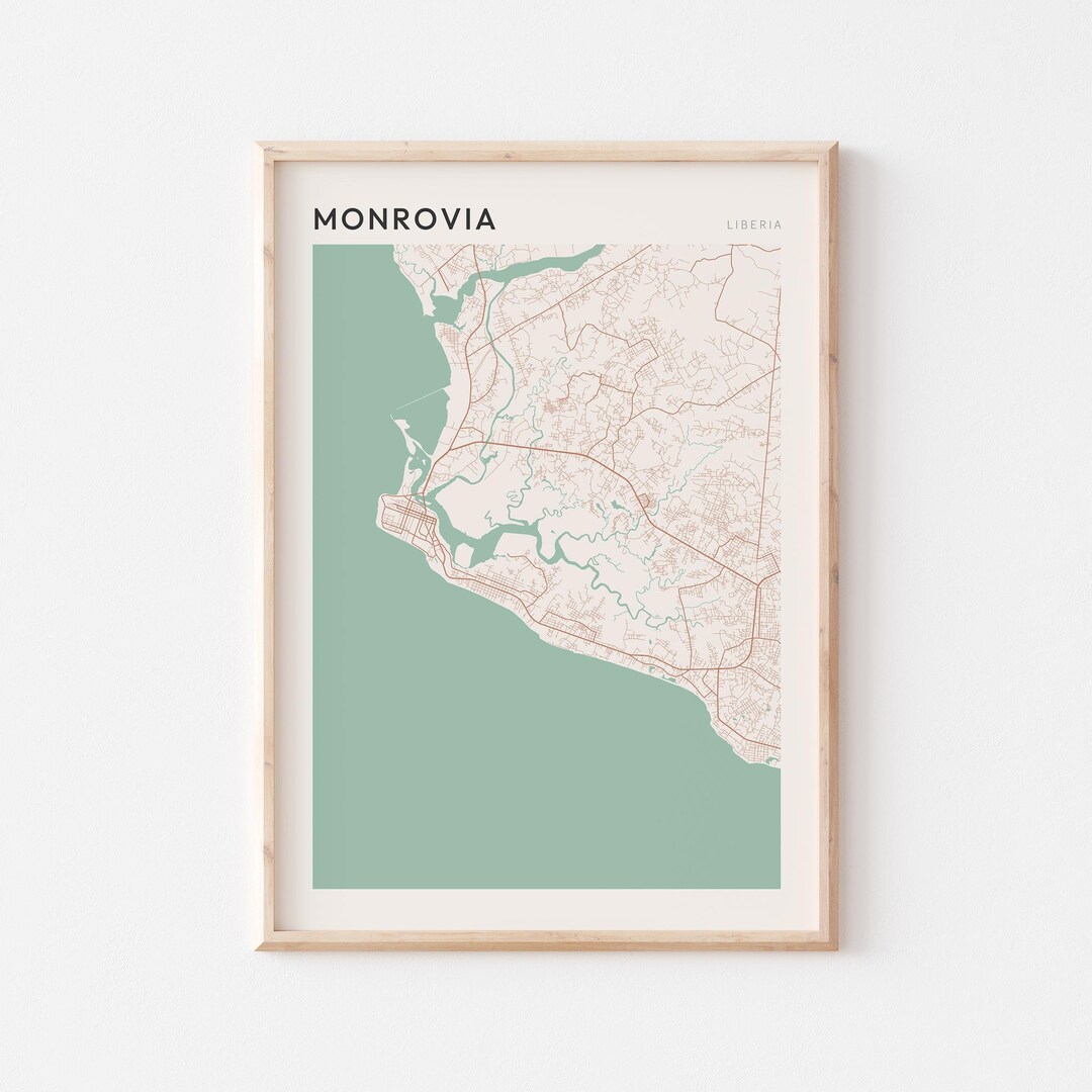 Monrovia Map Poster, Monrovia Print, Monrovia Poster, Monrovia Wall Art ...
