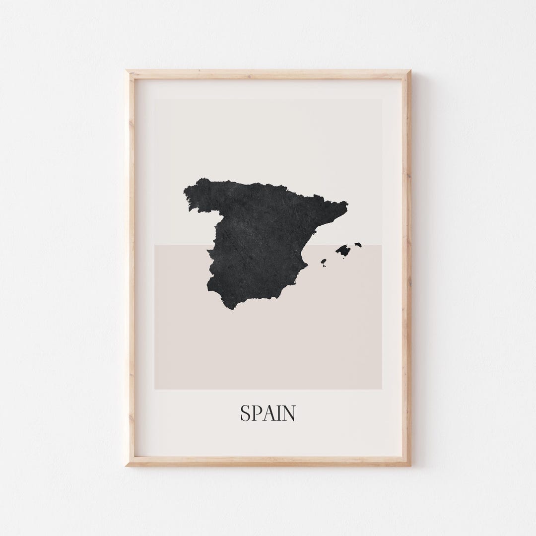 Spain Map Poster, Spain Print, Spain Map Print Minimalist Boho Wall Art ...