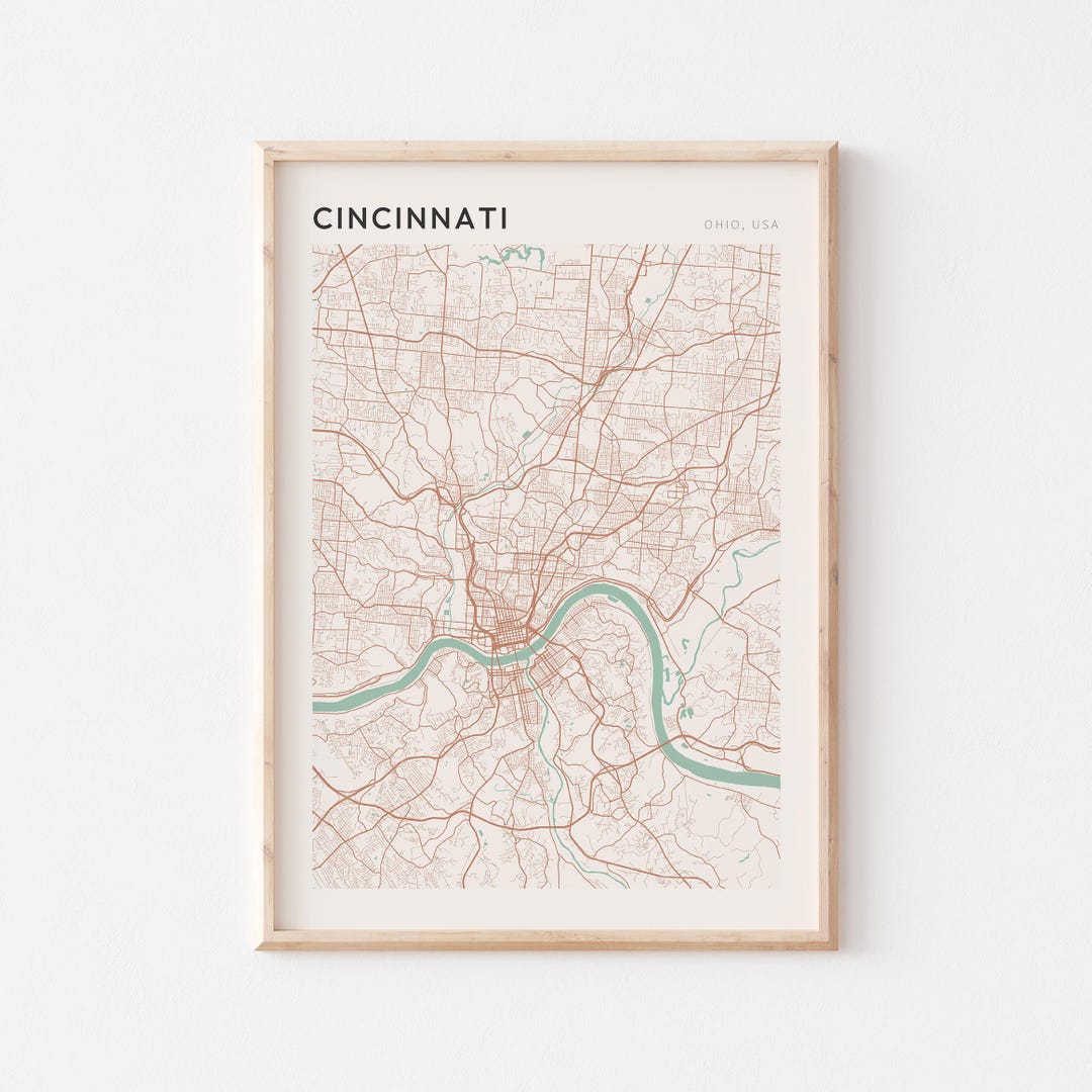 Cincinnati Map Poster, Cincinnati Print, Cincinnati Poster, Cincinnati ...