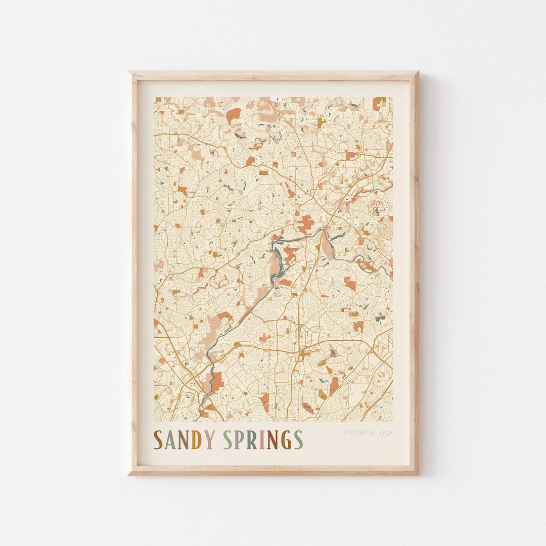 Sandy Springs Map Poster, Sandy Springs Print, Sandy Springs Poster ...