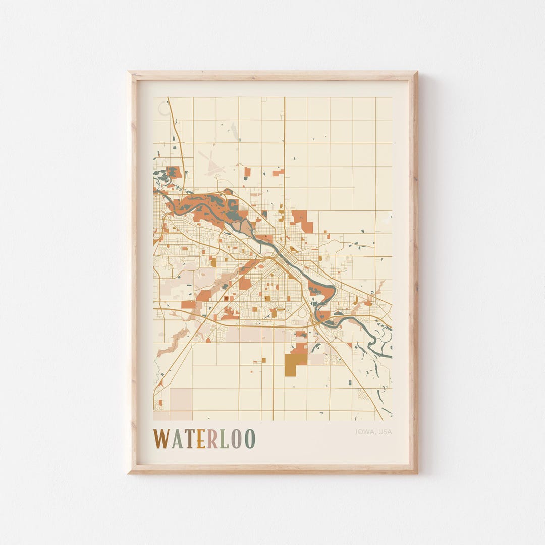 Waterloo Map Poster, Waterloo Print, Waterloo Poster, Waterloo Wall Art ...