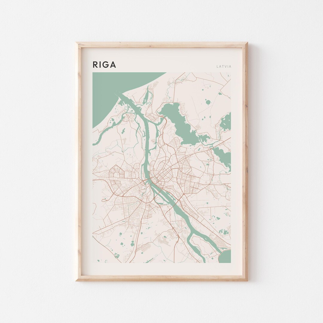 Riga Map Poster, Riga Print, Riga Poster, Riga Wall Art, Latvia, Travel ...