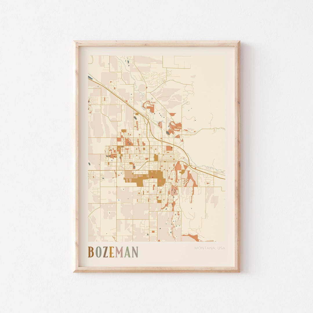 Bozeman Map Poster, Bozeman Print, Bozeman Poster, Bozeman Wall Art ...