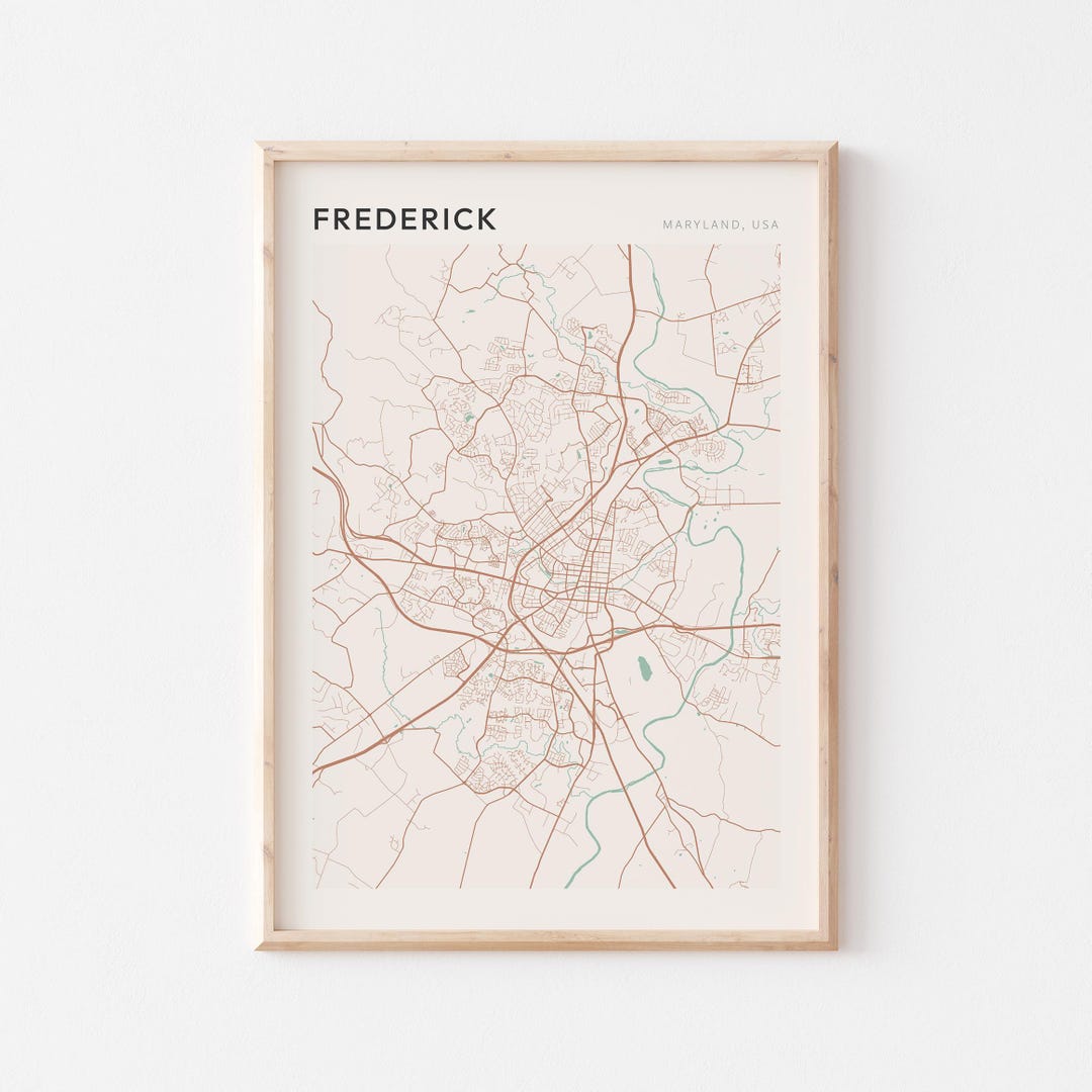 Frederick Map Poster, Frederick Print, Frederick Poster, Frederick Wall ...