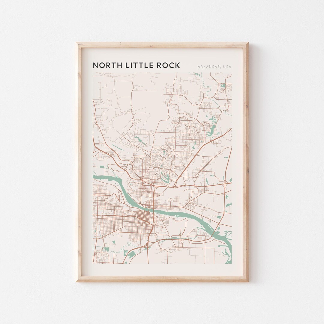 North Little Rock Map Poster, North Little Rock Print, North Little ...