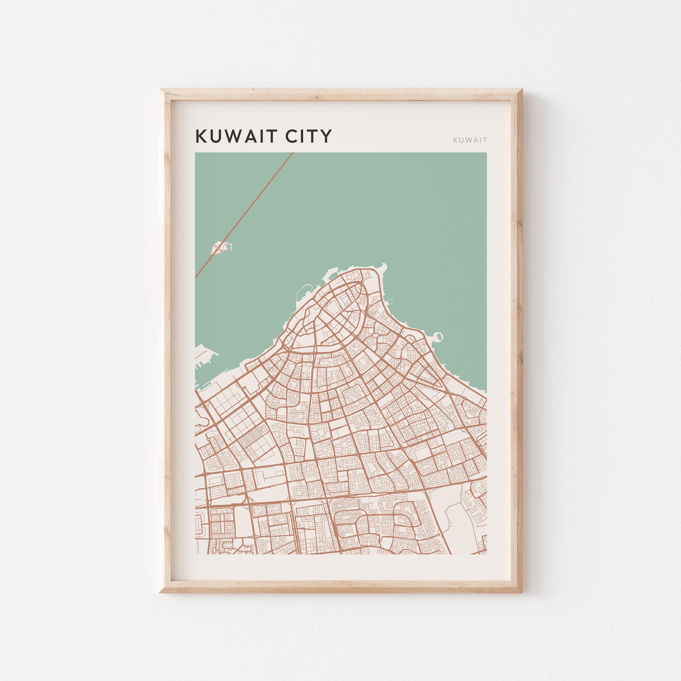 Kuwait City Map Poster, Kuwait City Print, Kuwait City Poster, Kuwait ...