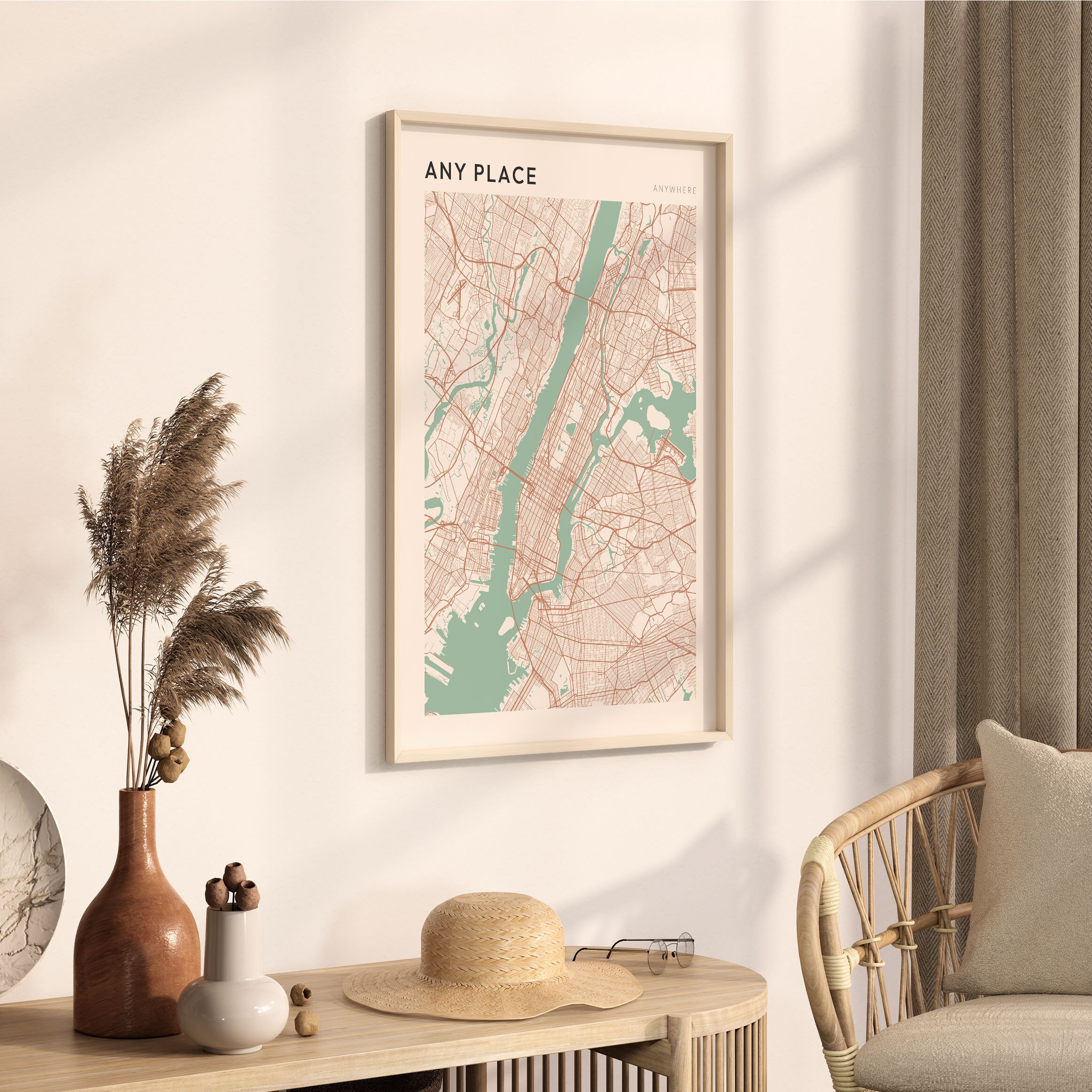 Custom City Map, Custom Map Poster, Personalized Map Print, Custom Map ...