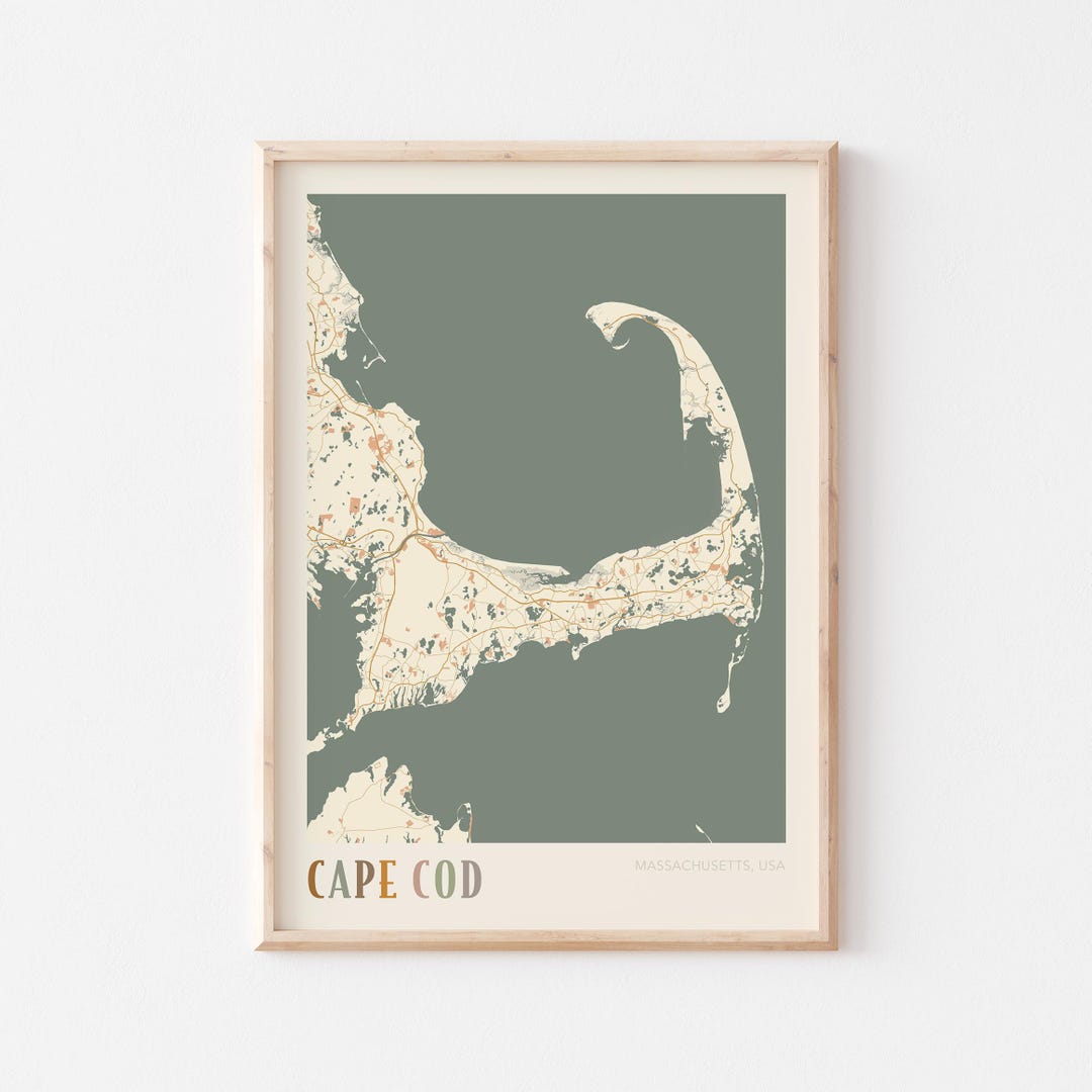 Cape Cod Map Poster, Cape Cod Print, Cape Cod Poster, Cape Cod Wall Art ...