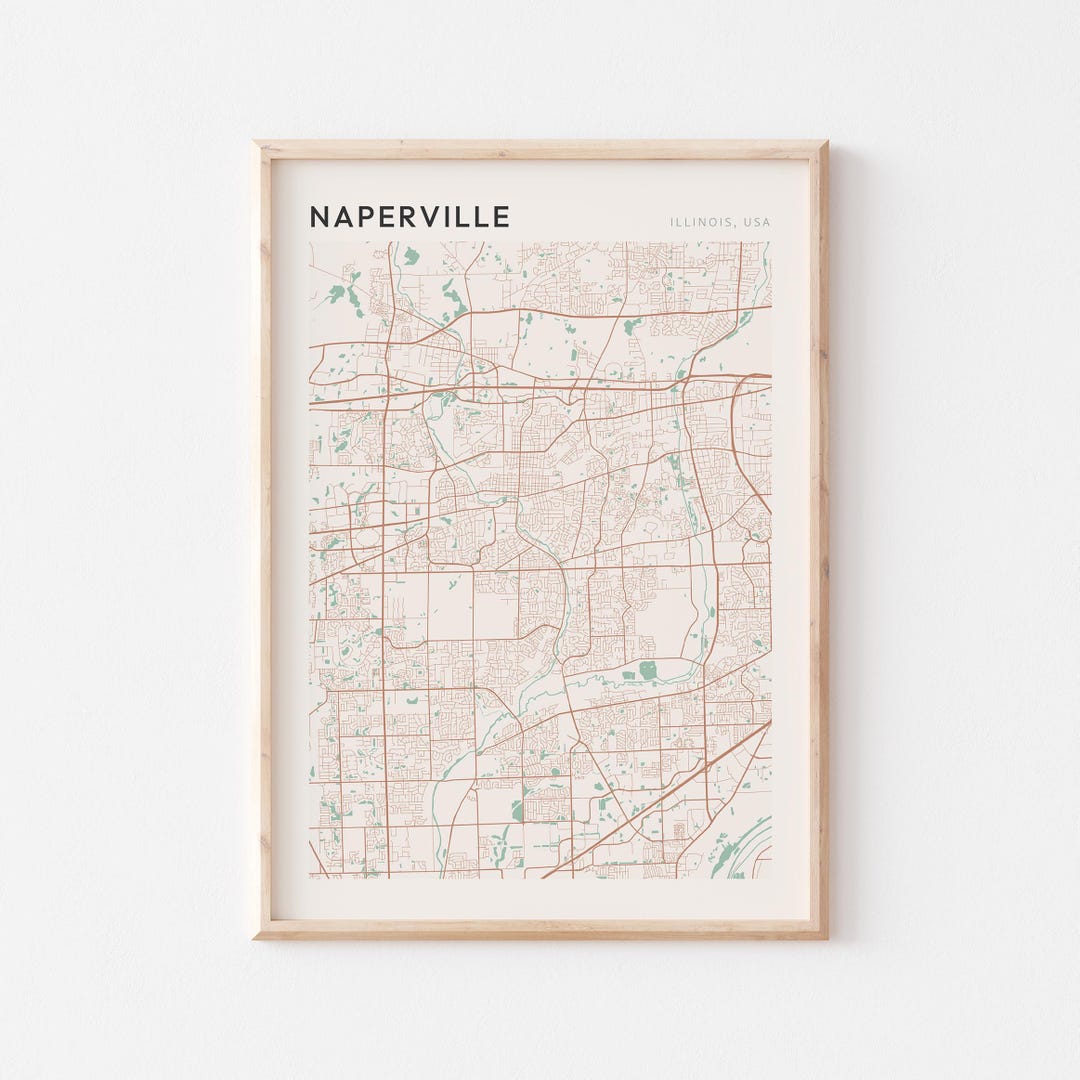 Naperville Map Poster, Naperville Print, Naperville Poster, Naperville ...