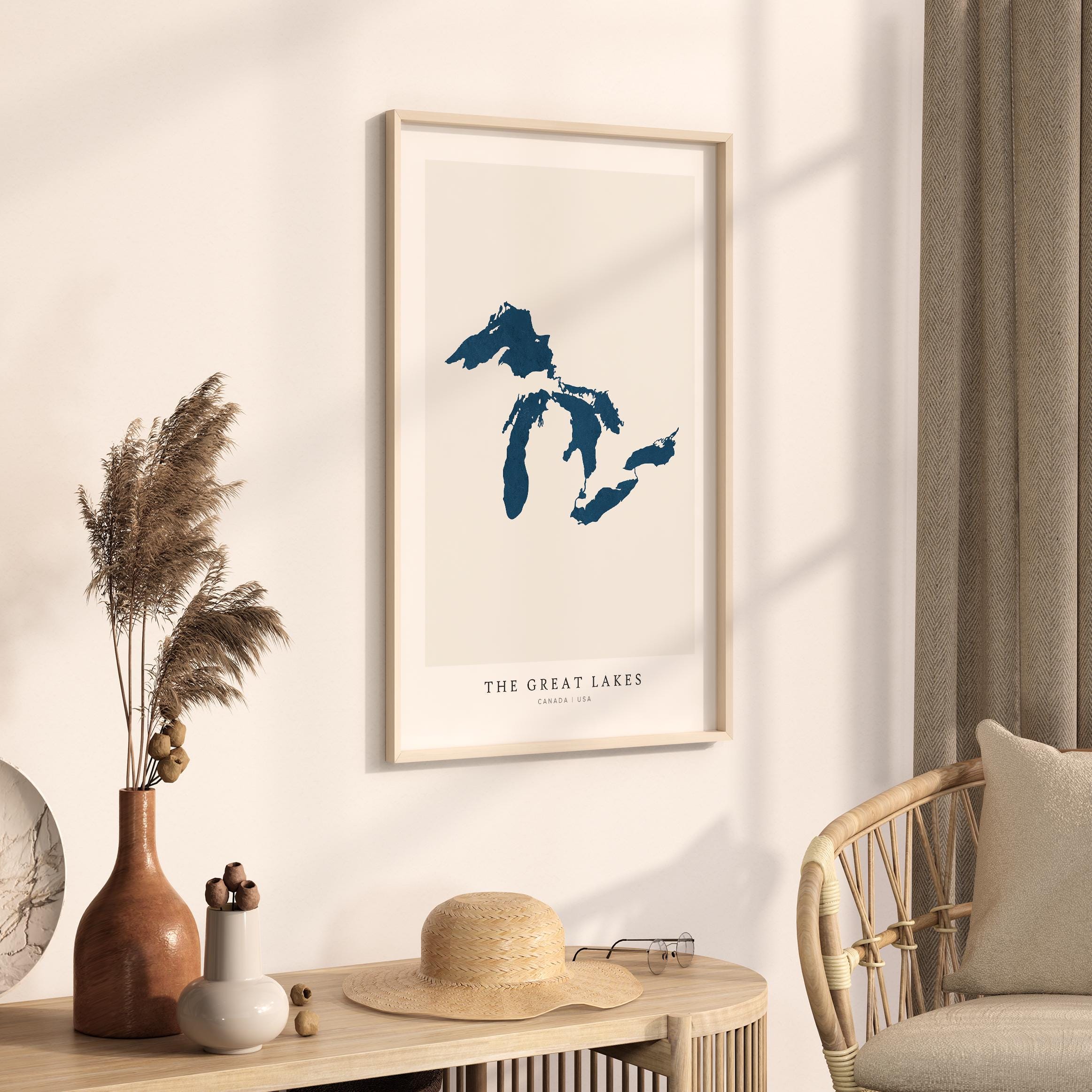The Great Lakes, the Great Lakes Print, the Great Lakes Poster, the ...