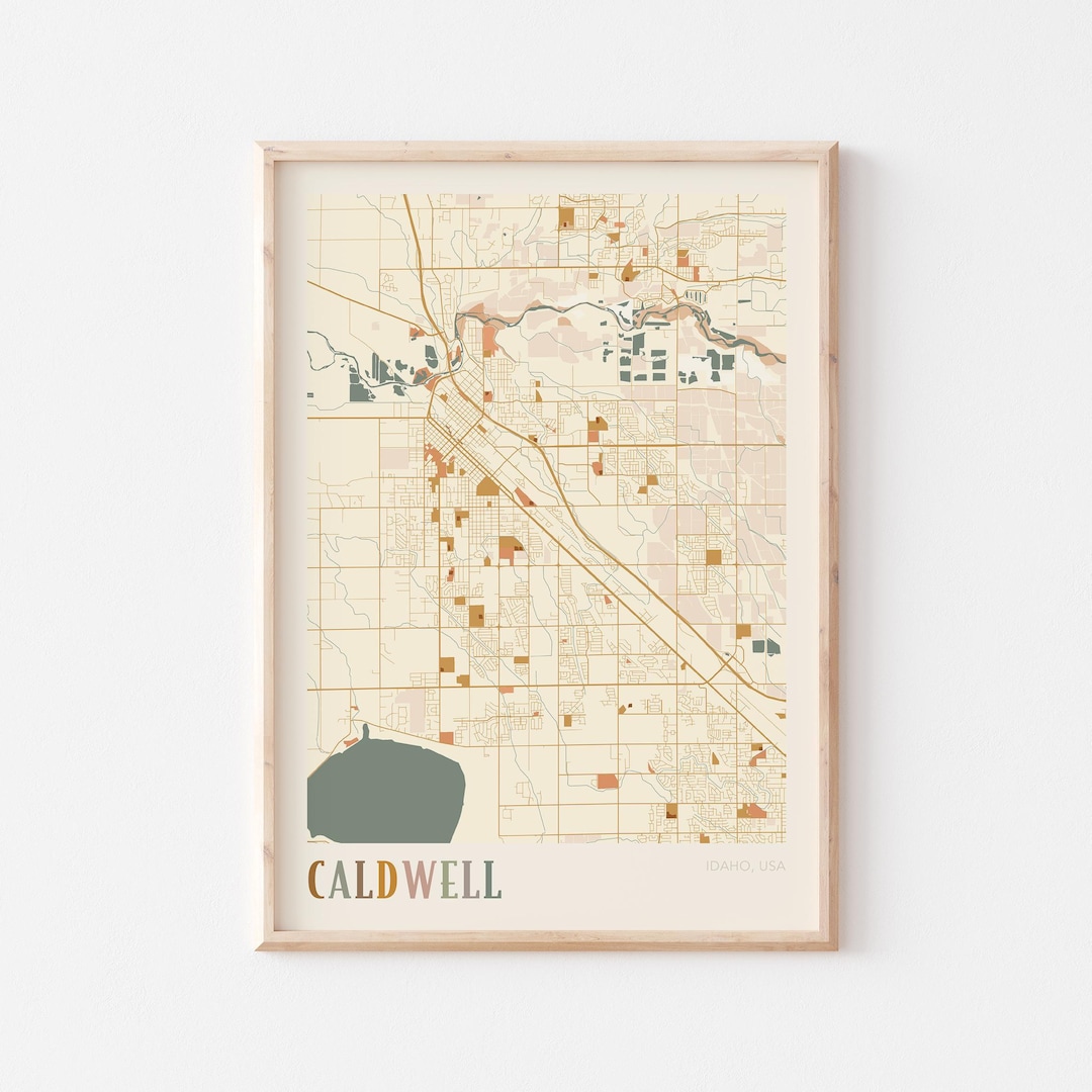 Caldwell Map Poster, Caldwell Print, Caldwell Poster, Caldwell Wall Art ...