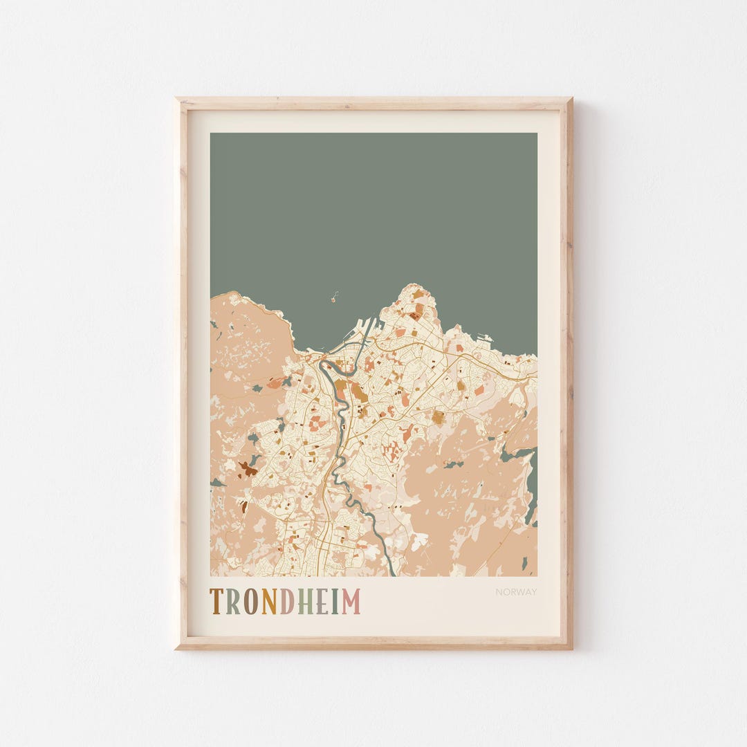 Trondheim Map Poster, Trondheim Print, Trondheim Poster, Trondheim Wall ...