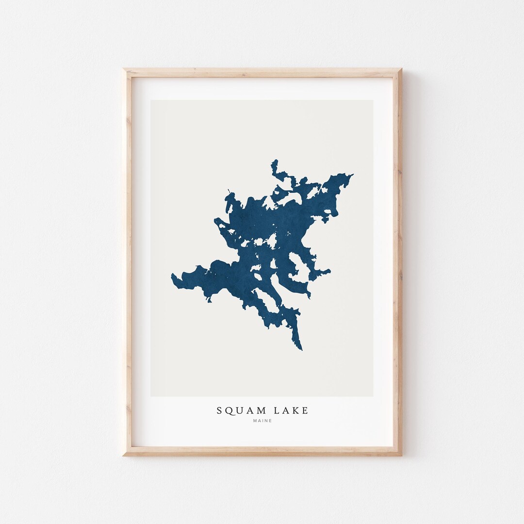 Squam Lake, Squam Lake Print, Squam Lake Poster, Squam Lake Art, Lake Wall Art, Lake Map Print ...