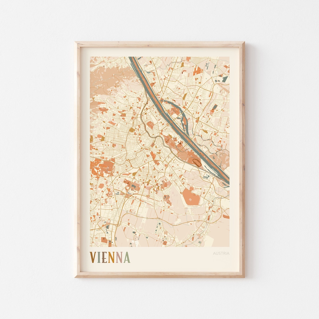 Vienna Map Poster, Vienna Wall Art, Vienna City Map, Map of Vienna ...