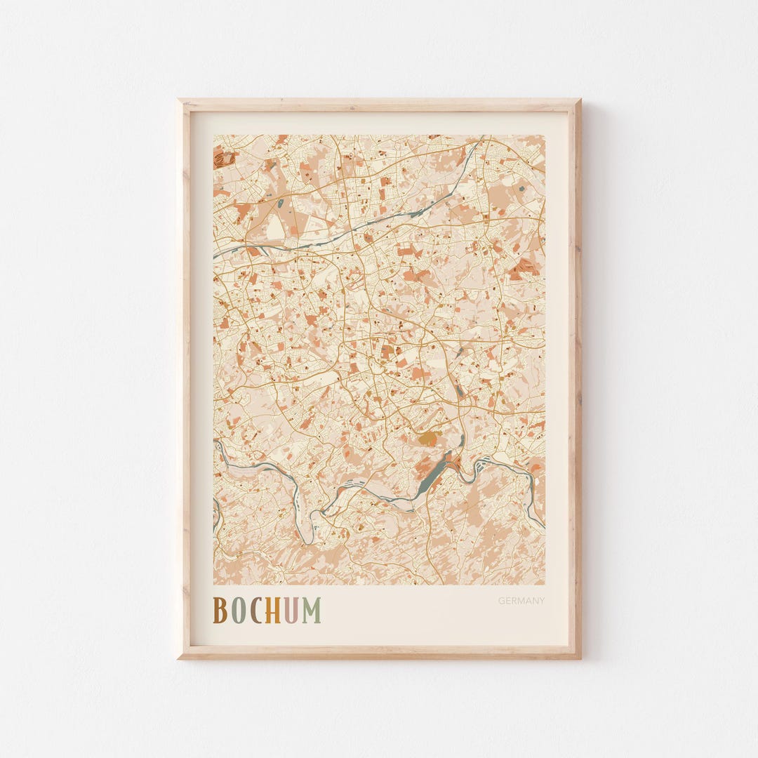 Bochum Map Poster, Bochum Print, Bochum Poster, Bochum Wall Art ...