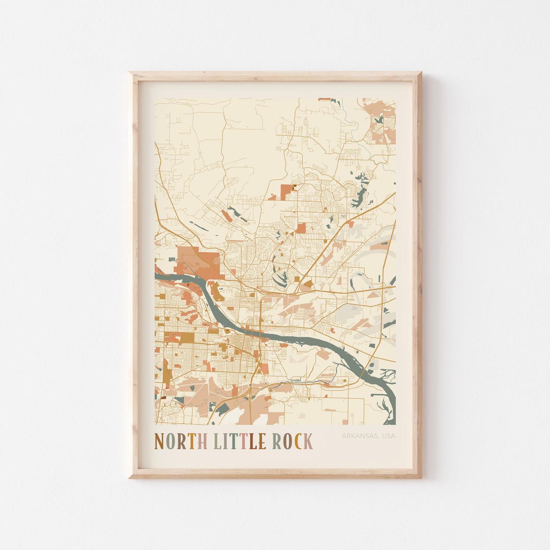 North Little Rock Map Poster, North Little Rock Print, North Little ...