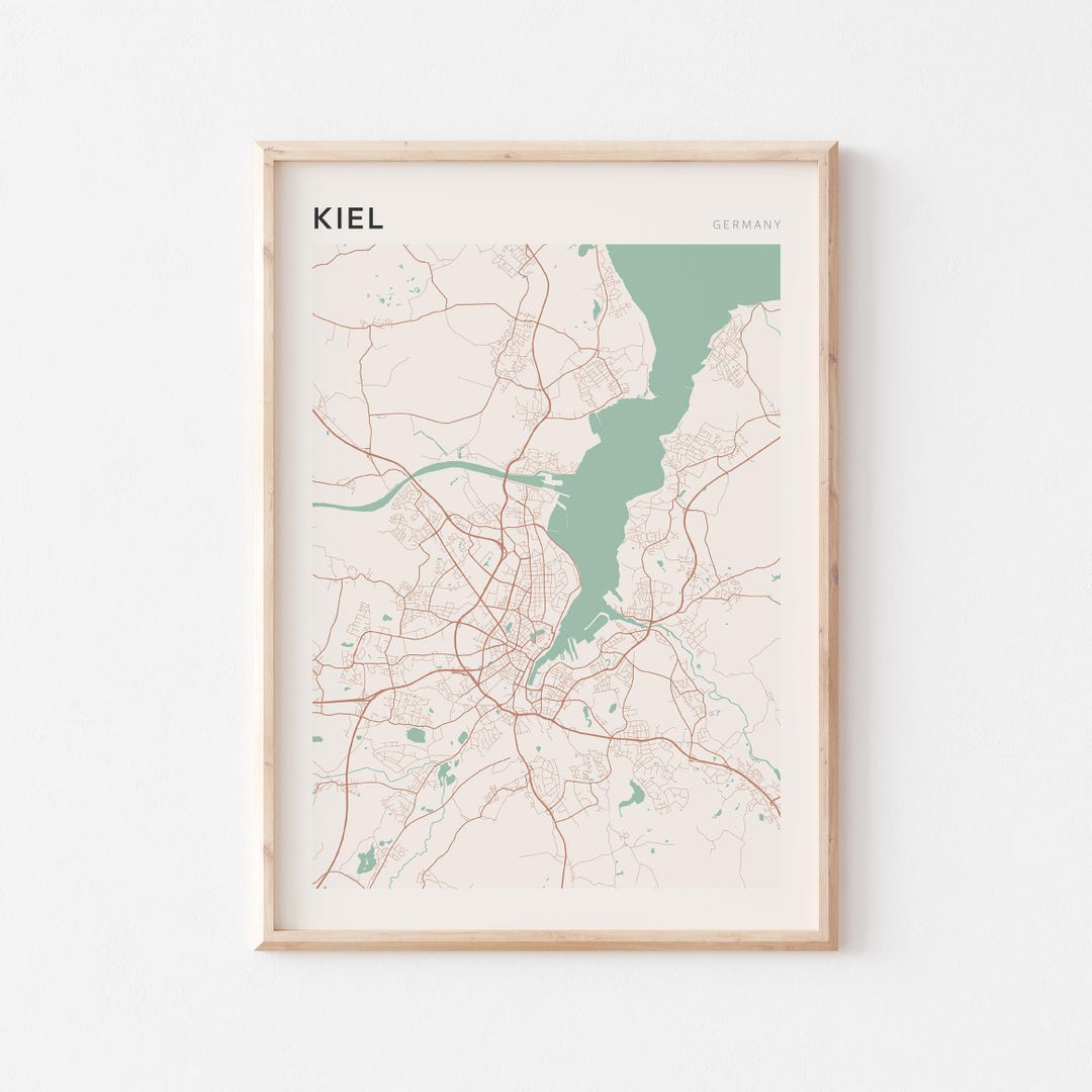Kiel Map Poster, Kiel Print, Kiel Poster, Kiel Wall Art, Germany ...