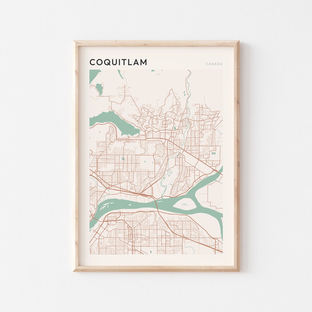 Coquitlam Map Poster, Coquitlam Wall Art, Coquitlam Map, Coquitlam ...