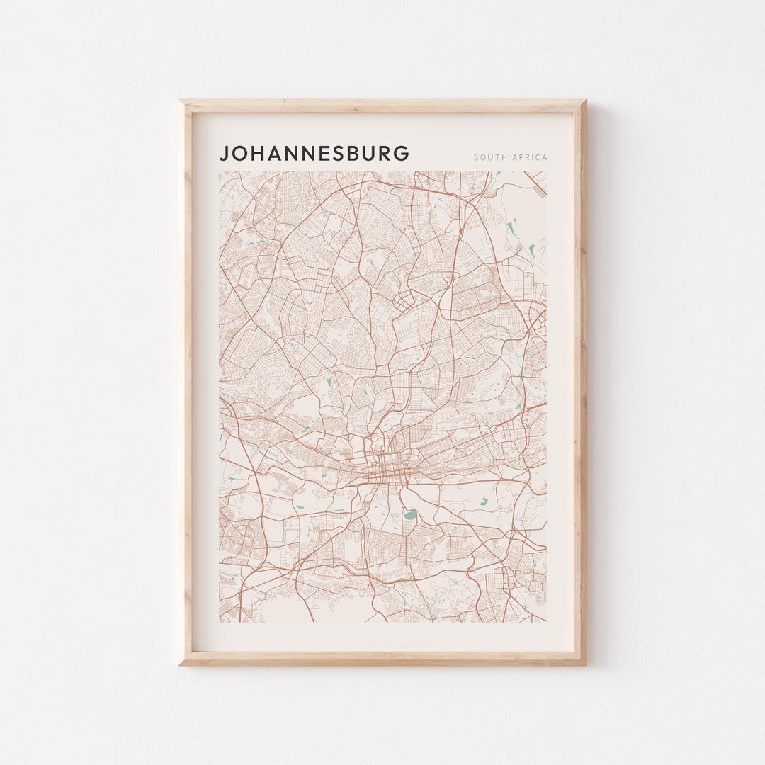 Johannesburg Map Poster, Johannesburg Print, Johannesburg Poster ...