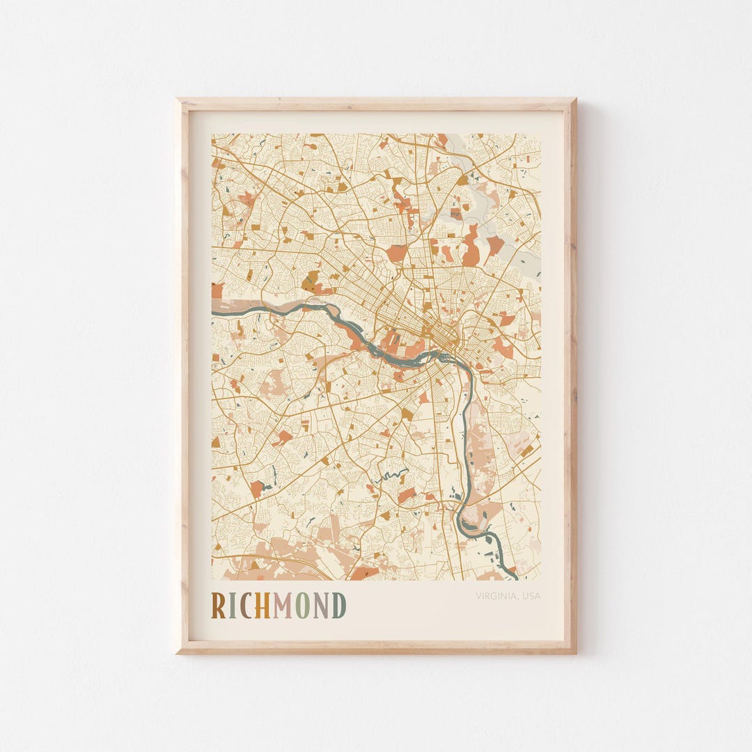 Richmond Map Poster, Richmond Print, Richmond Poster, Richmond Wall Art ...