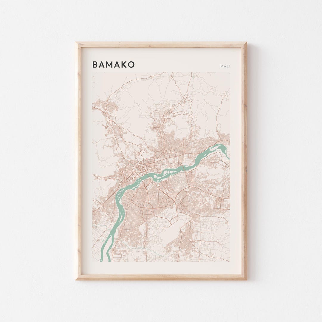 Bamako Map Poster, Bamako Print, Bamako Poster, Bamako Wall Art, Mali ...