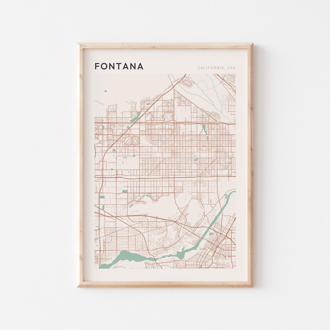 Fontana Map Poster, Fontana Print, Fontana Poster, Fontana Wall Art ...
