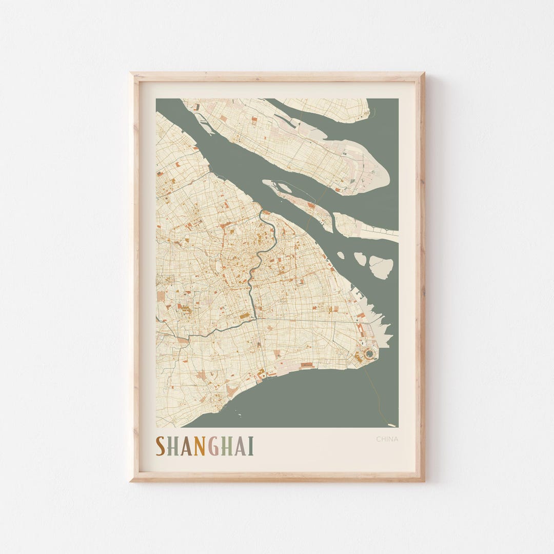 Shanghai Map Poster, Shanghai Print, Shanghai Poster, Shanghai Wall Art ...