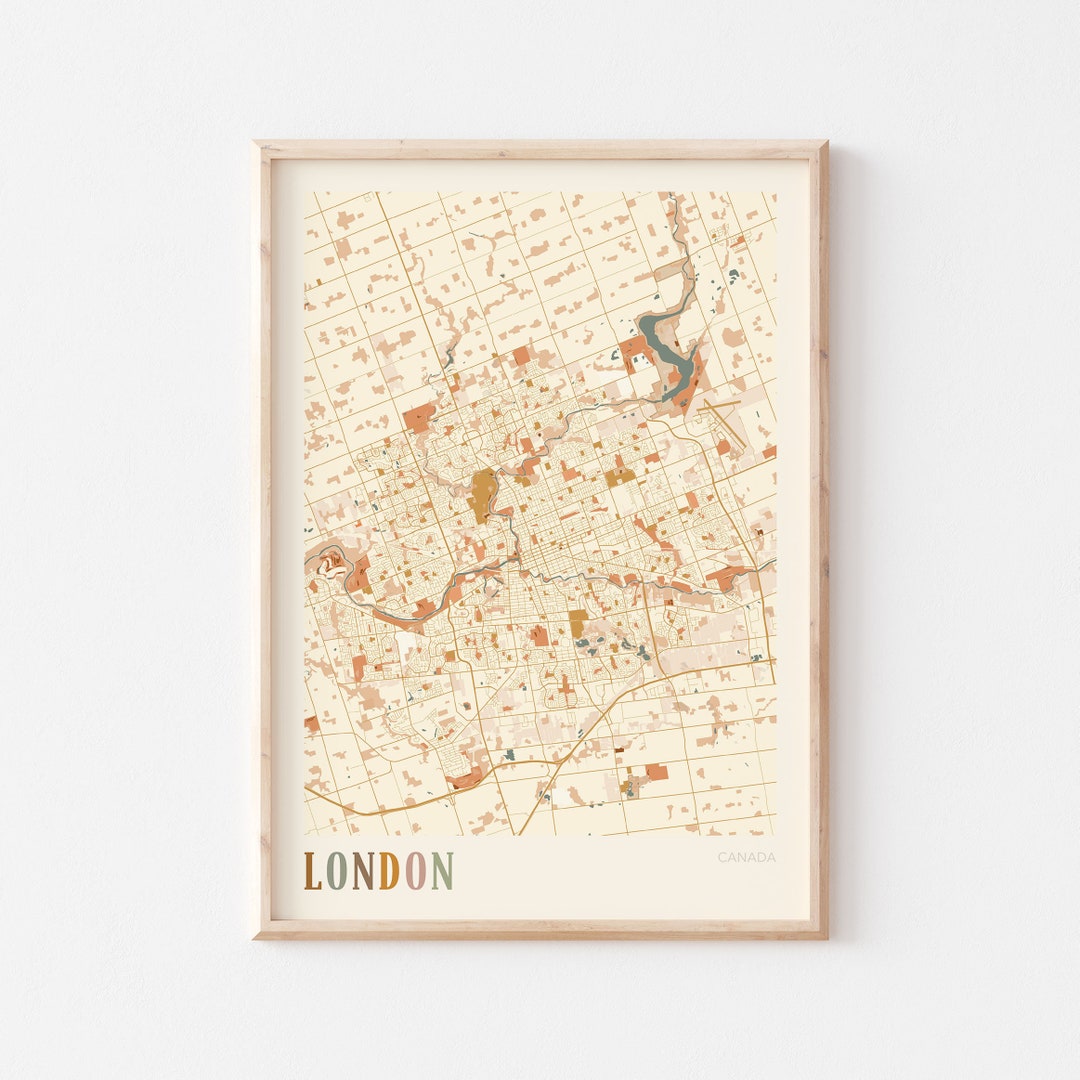 London Ontario Map Poster, London Wall Art, London City Map, London Art ...