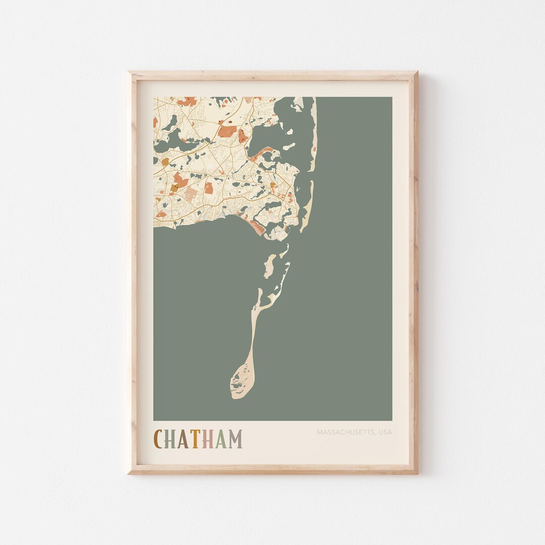 Chatham Map Poster, Chatham Print, Chatham Poster, Chatham Wall Art ...