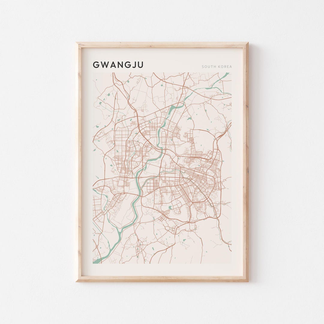 Gwangju Map Poster, Gwangju Print, Gwangju Poster, Gwangju Wall Art ...