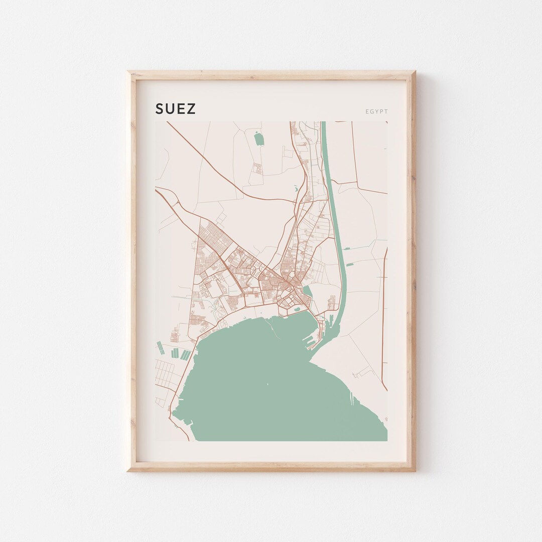Suez Map Poster, Suez Print, Suez Poster, Suez Wall Art, Egypt, Travel ...