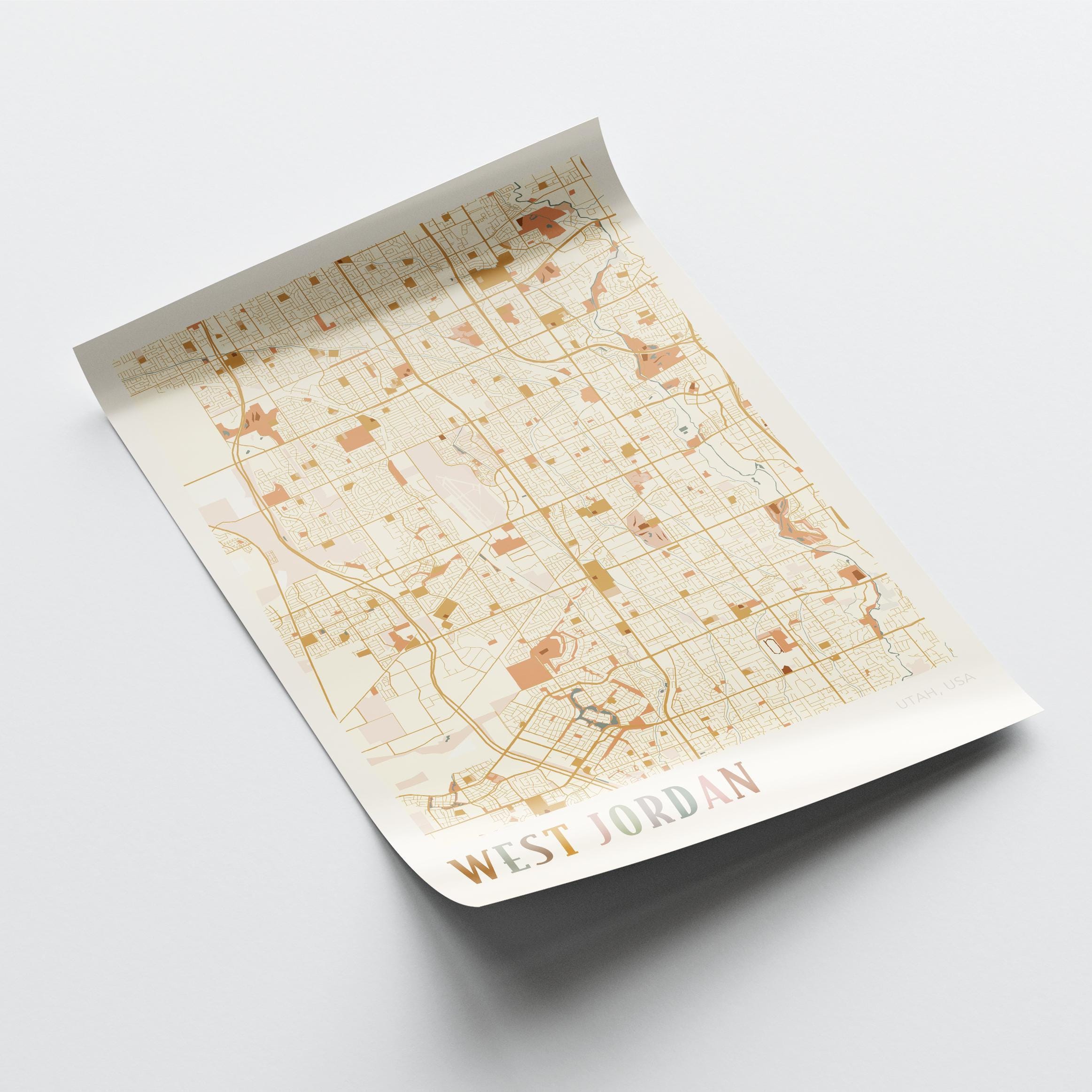 West Jordan Map Poster, West Jordan Print, West Jordan Poster, West ...