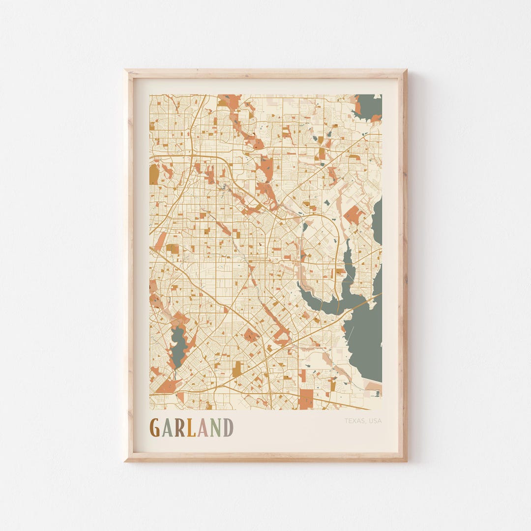 Garland Map Poster, Garland Print, Garland Poster, Garland Wall Art ...