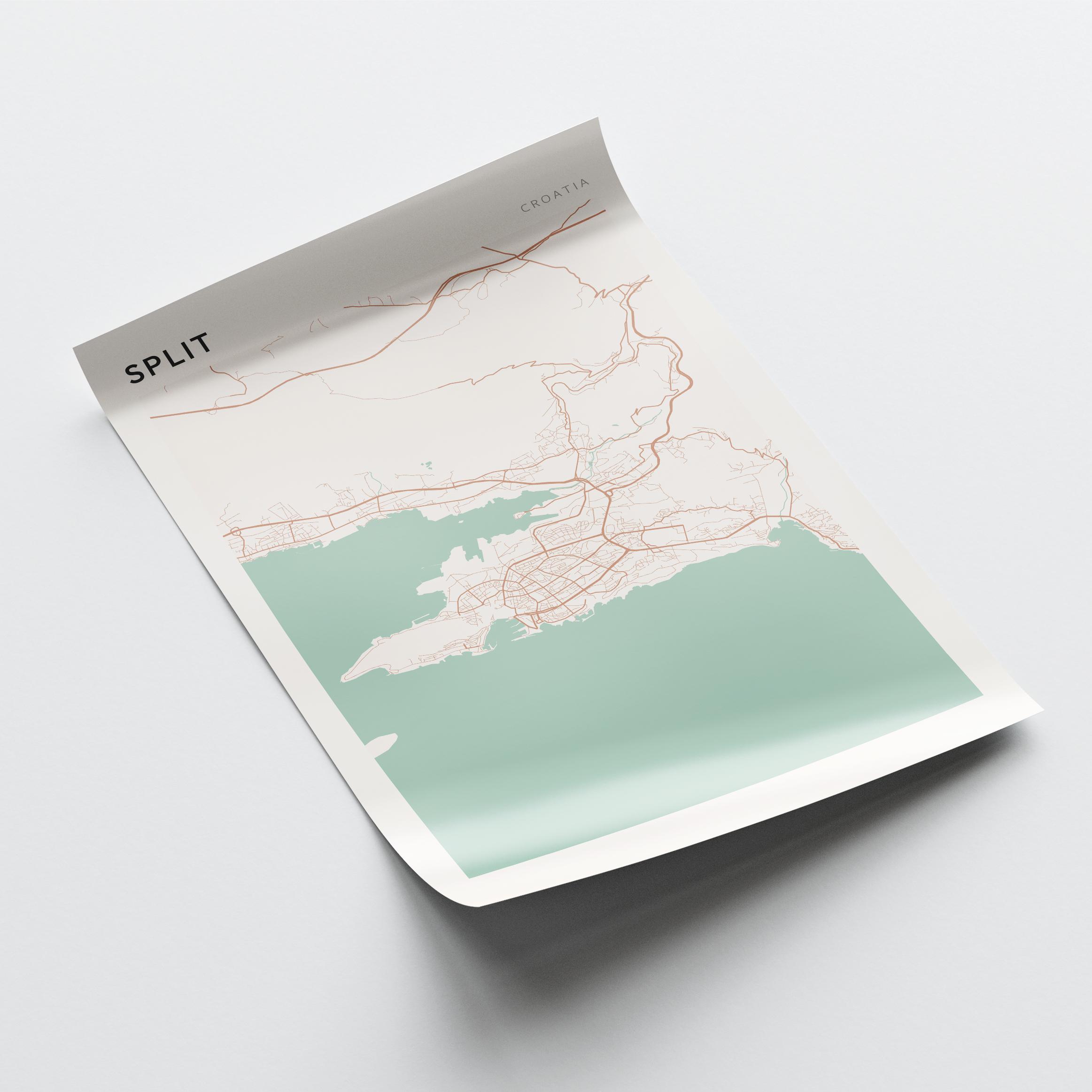 Split Map Poster, Split Print, Split Poster, Split Wall Art, Croatia, Travel Gift, Farmhouse ...