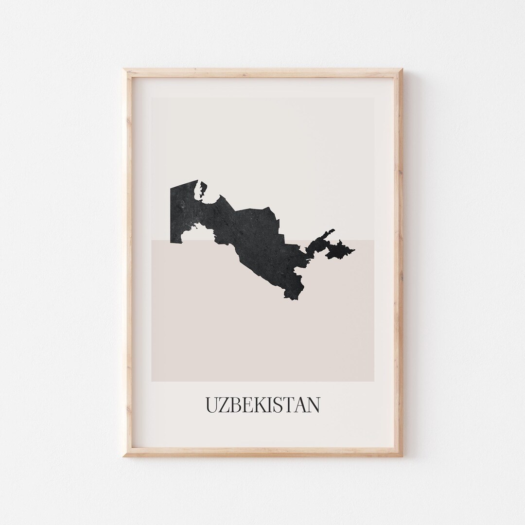 Uzbekistan Map Poster, Uzbekistan Print, Uzbekistan Map Print ...
