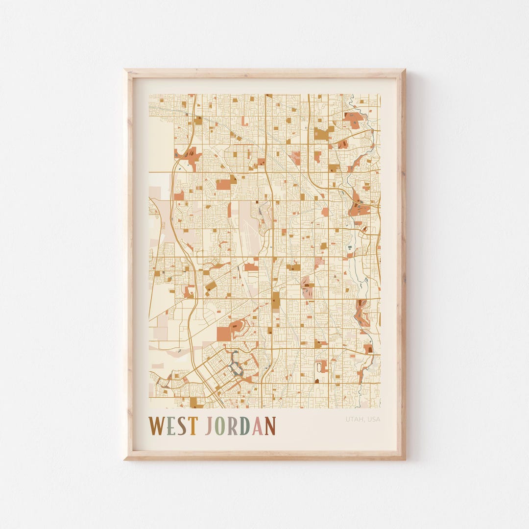 West Jordan Map Poster, West Jordan Print, West Jordan Poster, West ...