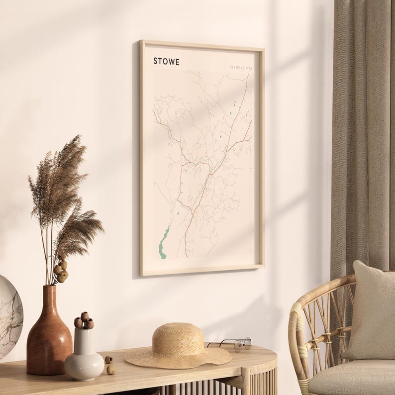 Stowe Map Poster, Stowe Print, Stowe Poster, Stowe Wall Art, Vermont ...
