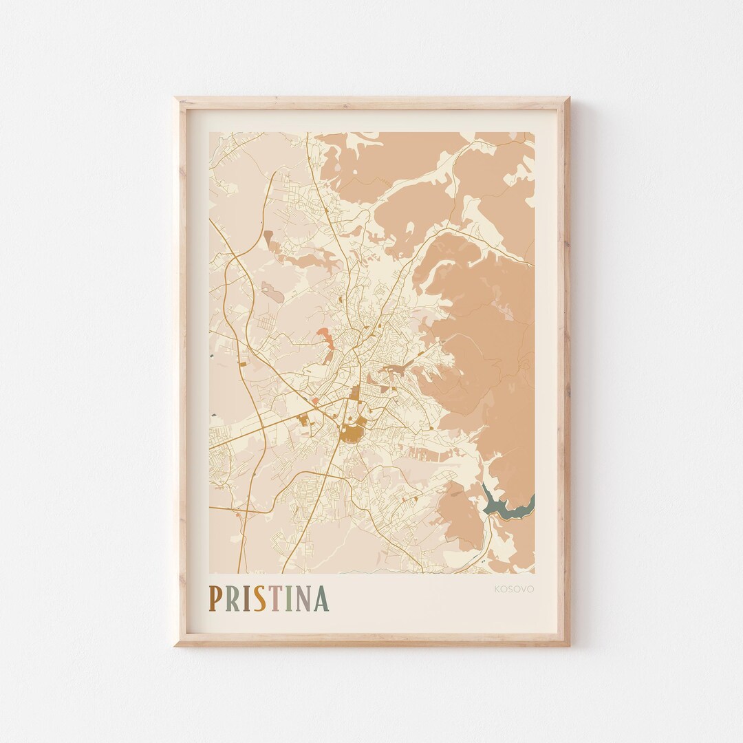 Pristina Map Poster, Pristina Print, Pristina Poster, Pristina Wall Art ...