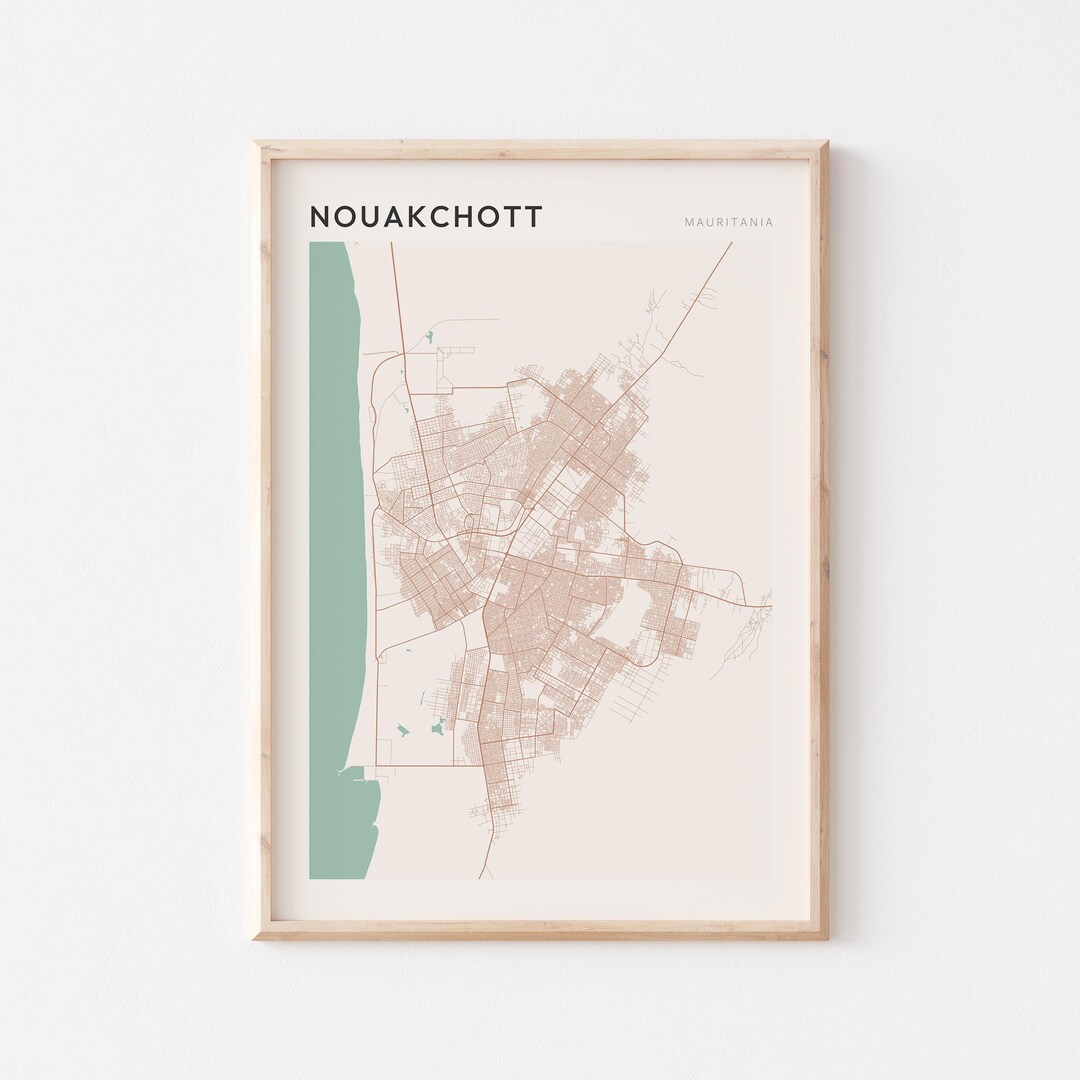Nouakchott Map Poster, Nouakchott Print, Nouakchott Poster, Nouakchott ...